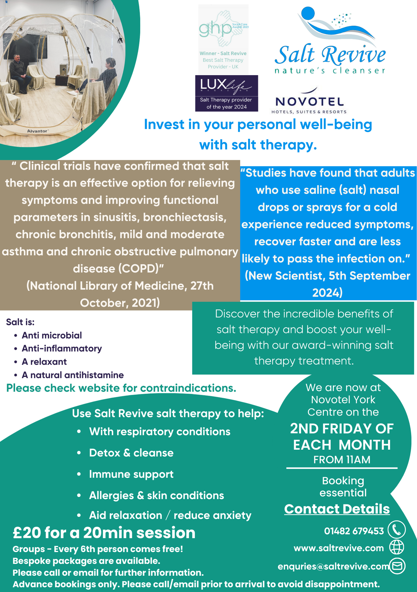 Novotel York Centre from Friday 11th of October | Salt Revive ...
